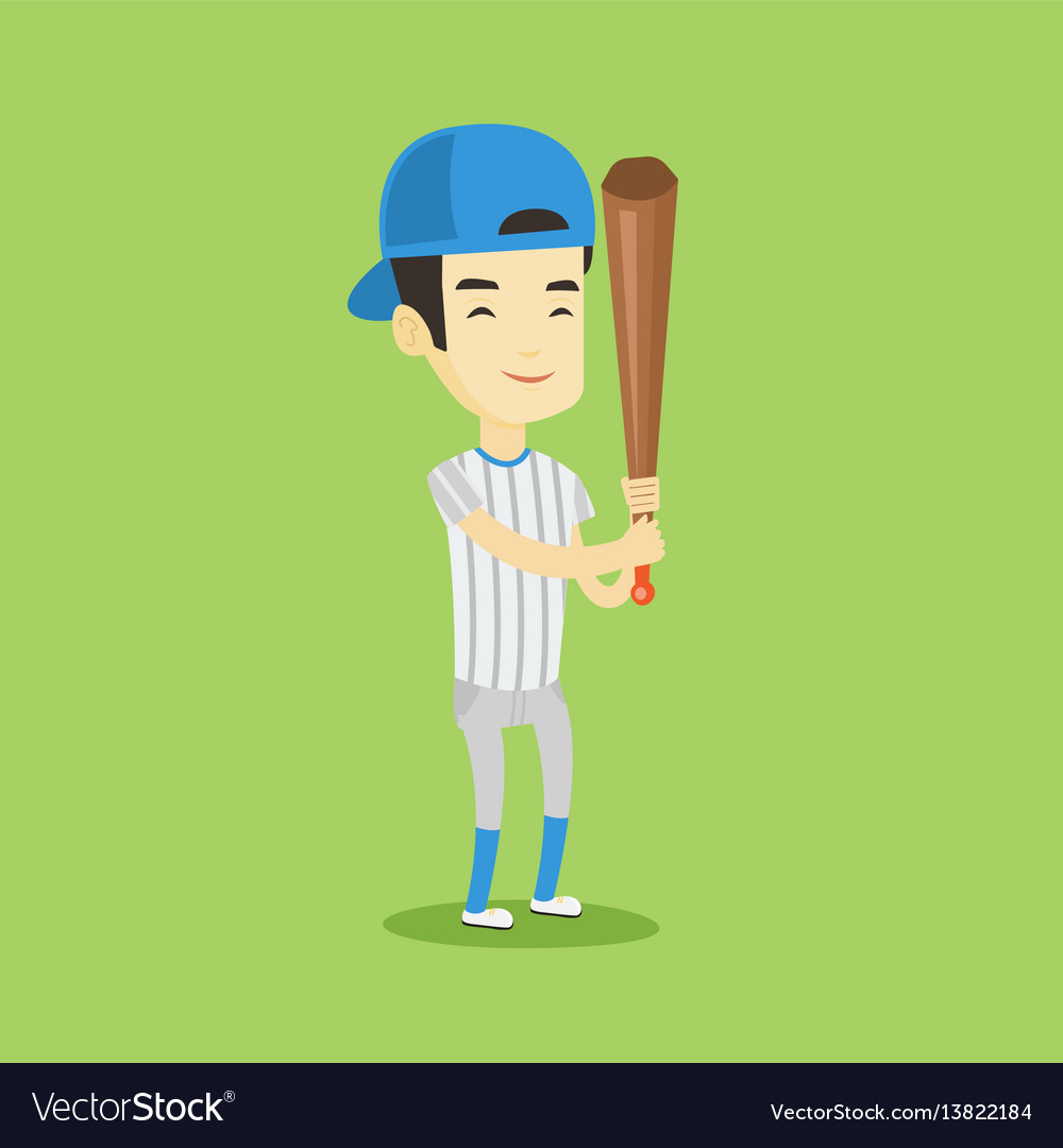Baseball player with bat Royalty Free Vector Image