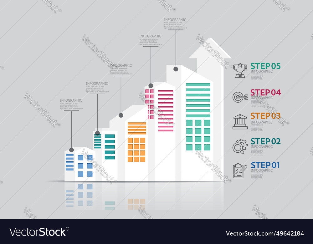 Business data visualization steps timeline Vector Image