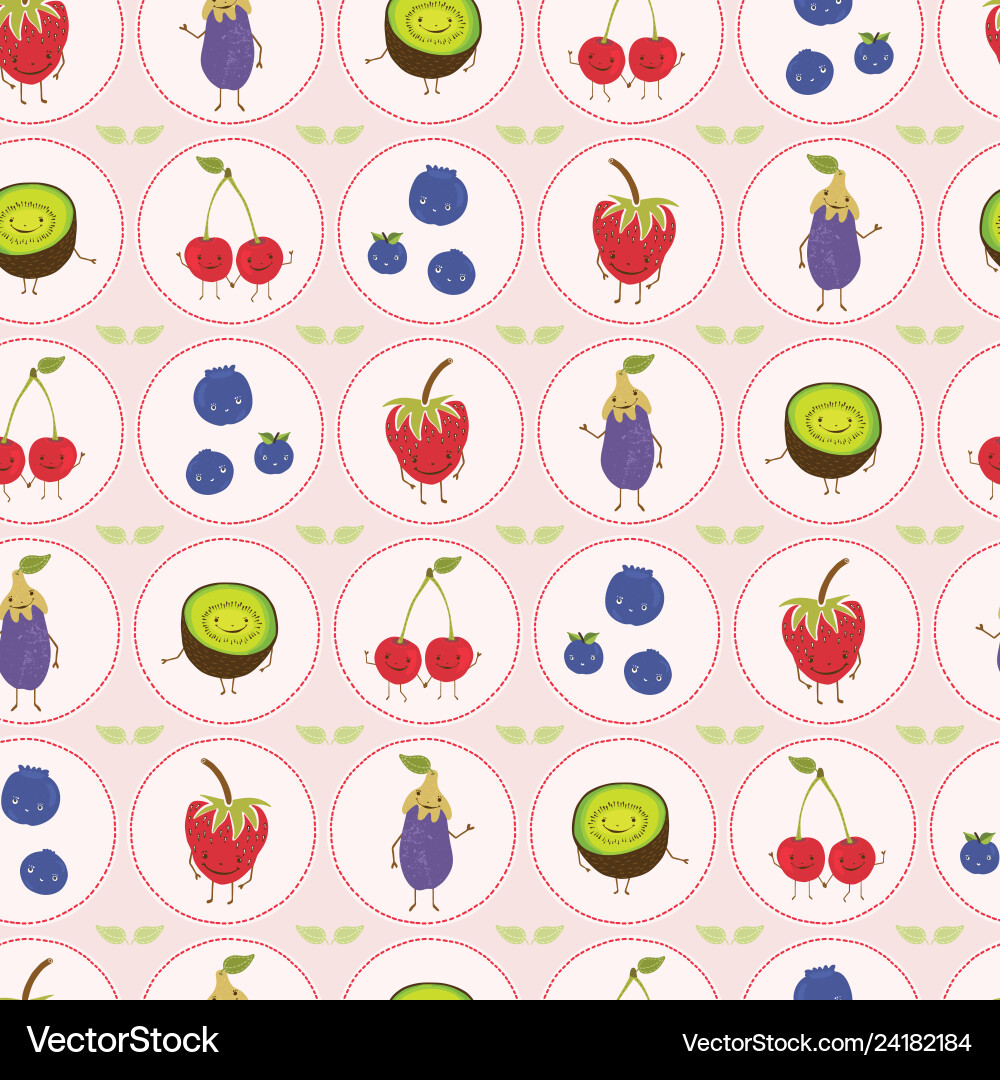Cute fruit polka dot seamless Royalty Free Vector Image