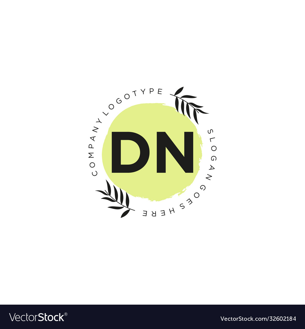 Dn letter logo icon design template elements Vector Image