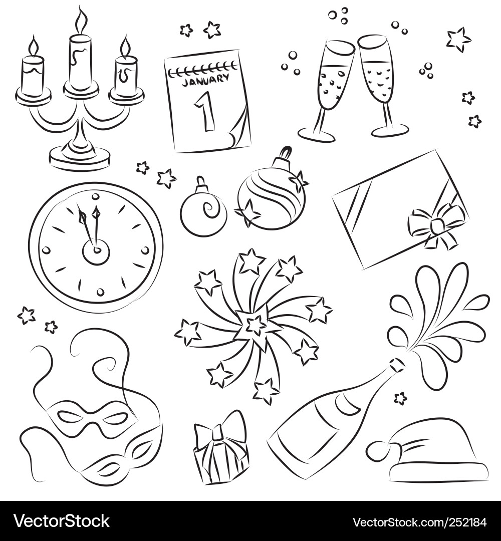 New years eve design elements Royalty Free Vector Image