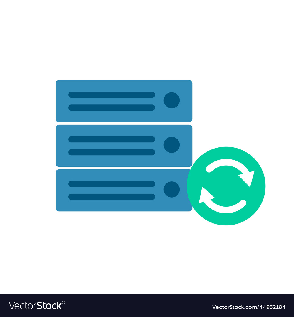 Server and sync icon or data update Royalty Free Vector