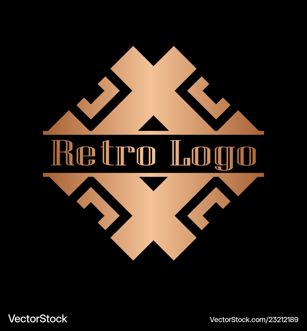 Art deco ornamental logo Royalty Free Vector Image