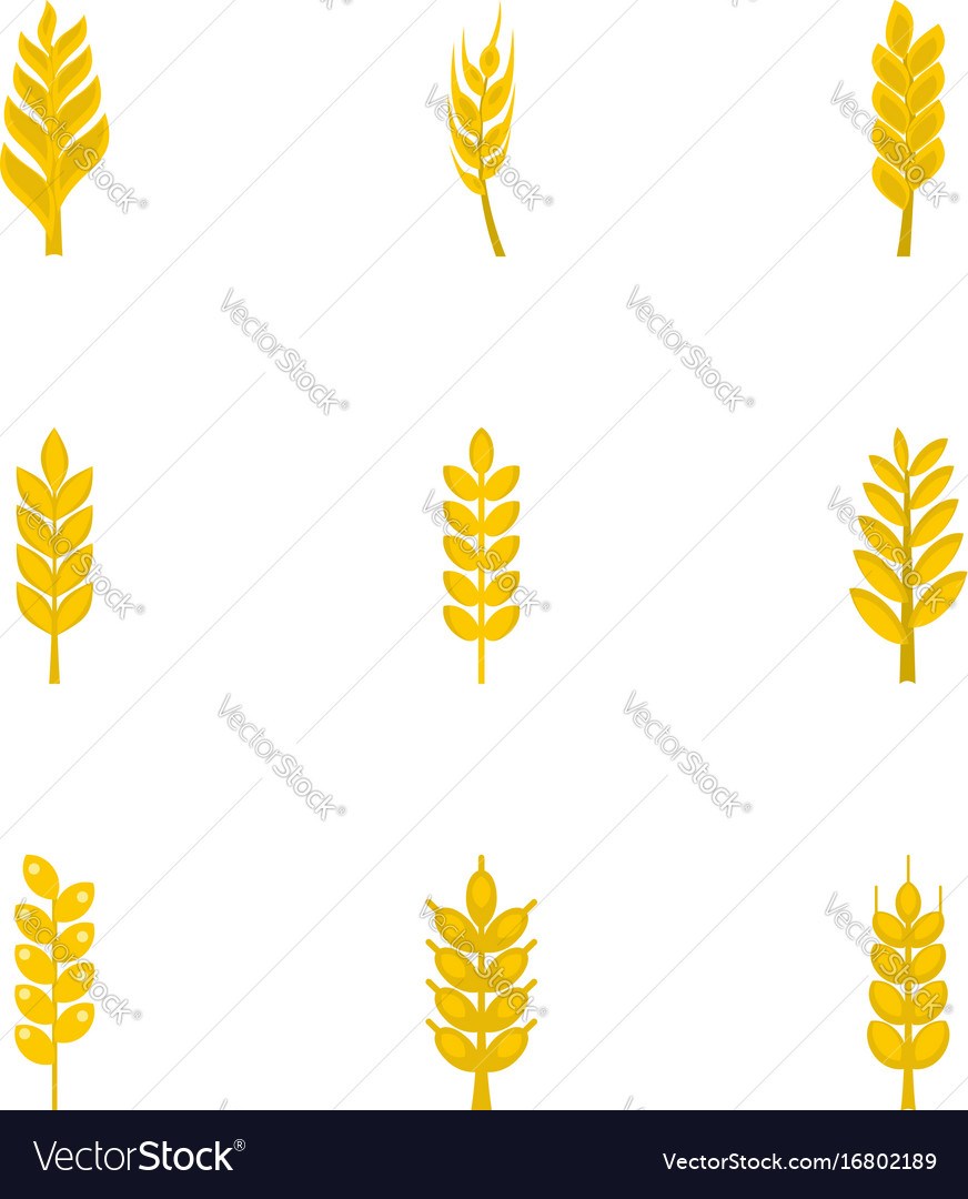 Cereal grain icon set flat style Royalty Free Vector Image