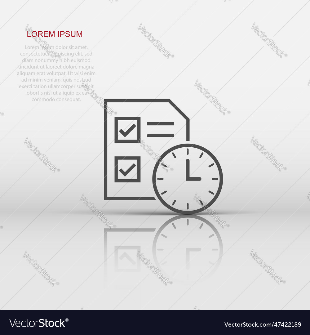 Contract time icon in flat style document Vector Image