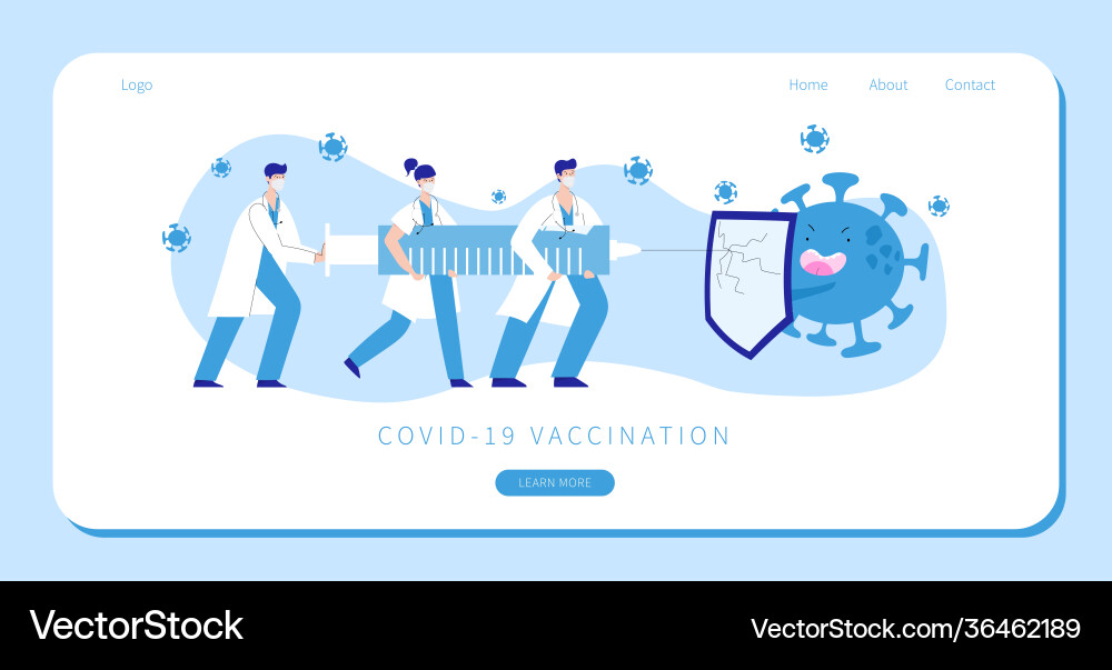 Covid19 19 vaccination time Royalty Free Vector Image