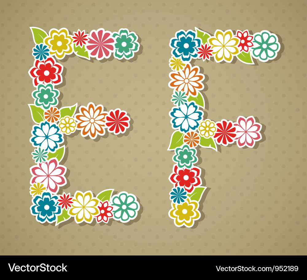 Floral alphabet Royalty Free Vector Image - VectorStock