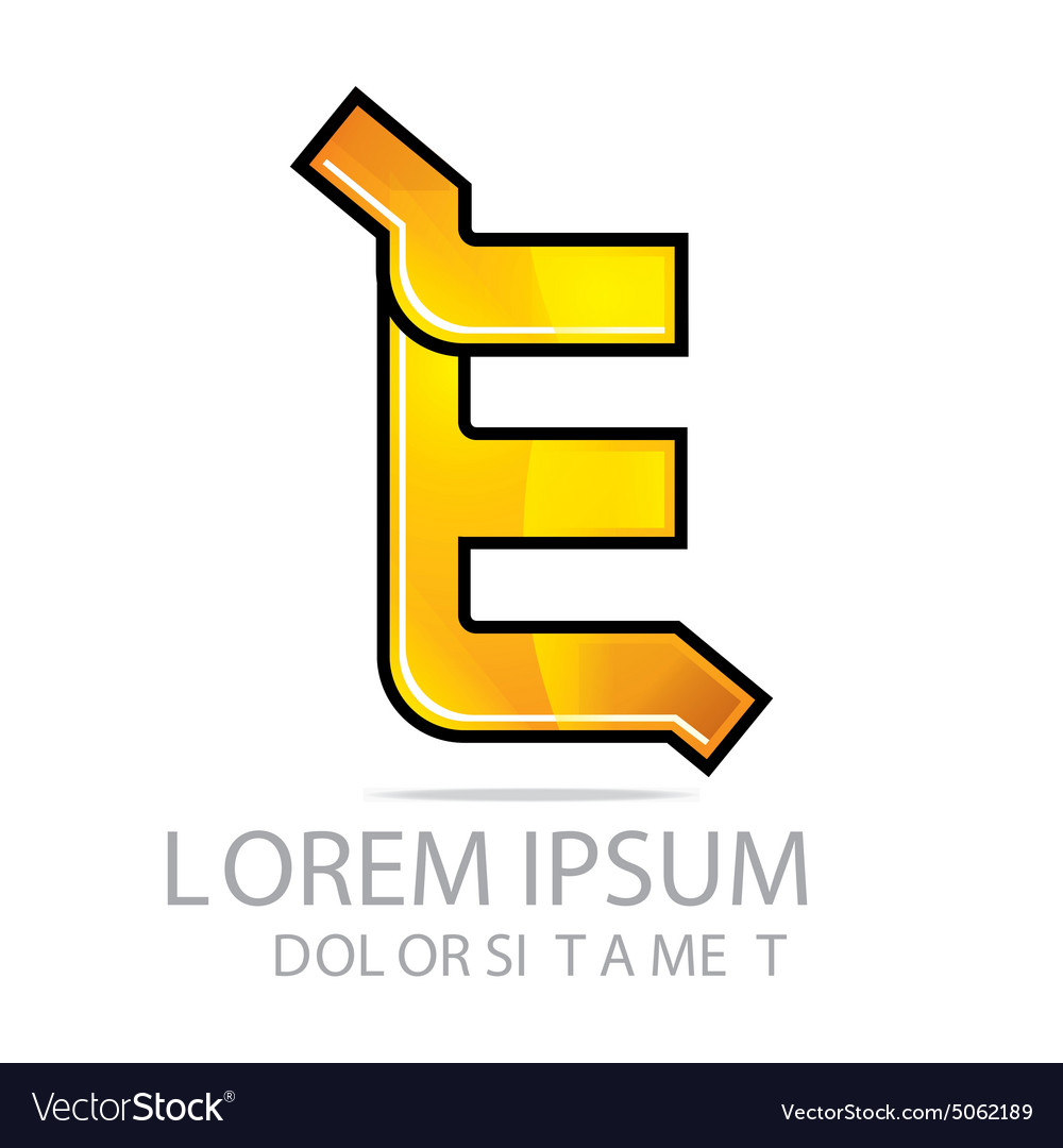 Letter e icon abstract Royalty Free Vector Image