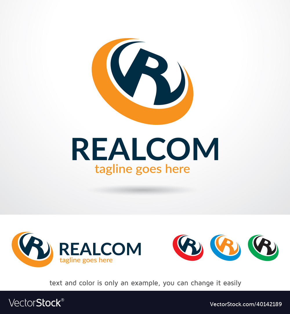 Realcom logo template Royalty Free Vector Image
