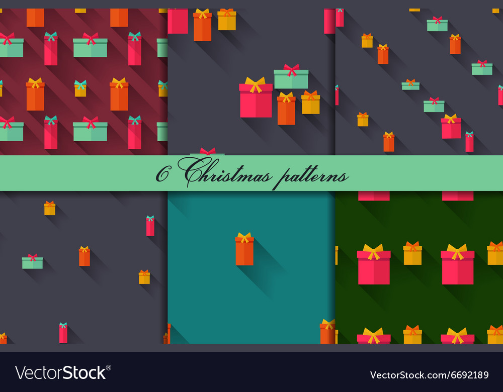 Seamless patterns with gifts Royalty Free Vector Image