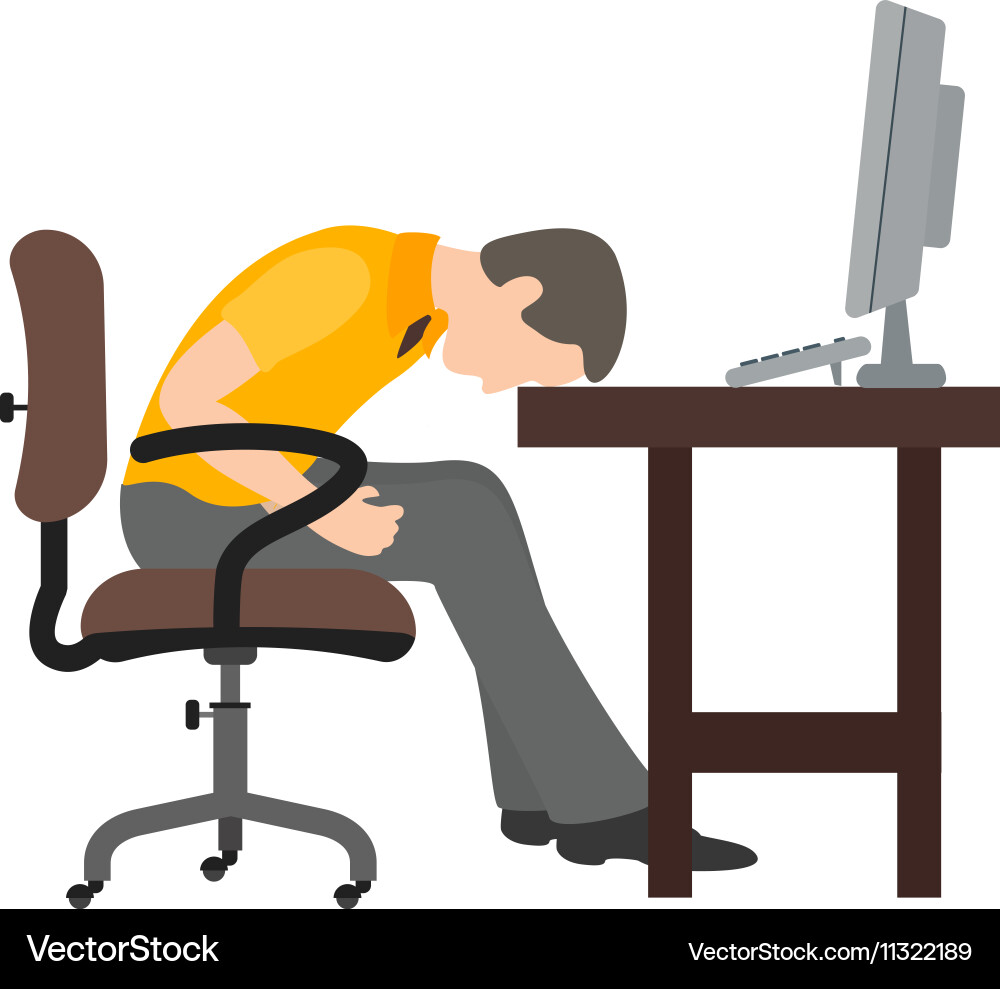 Sleepy worker Royalty Free Vector Image - VectorStock
