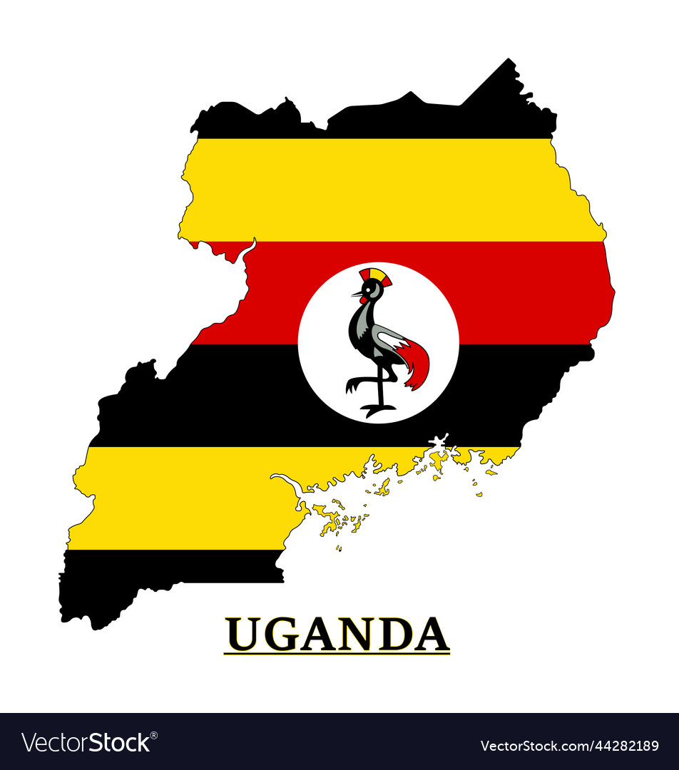 Uganda flag map design Royalty Free Vector Image