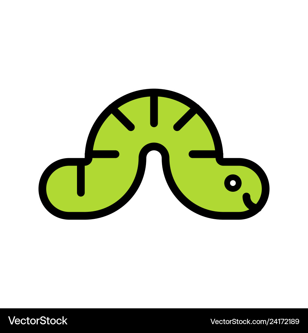 Worm spring season filled icon editable stroke Vector Image