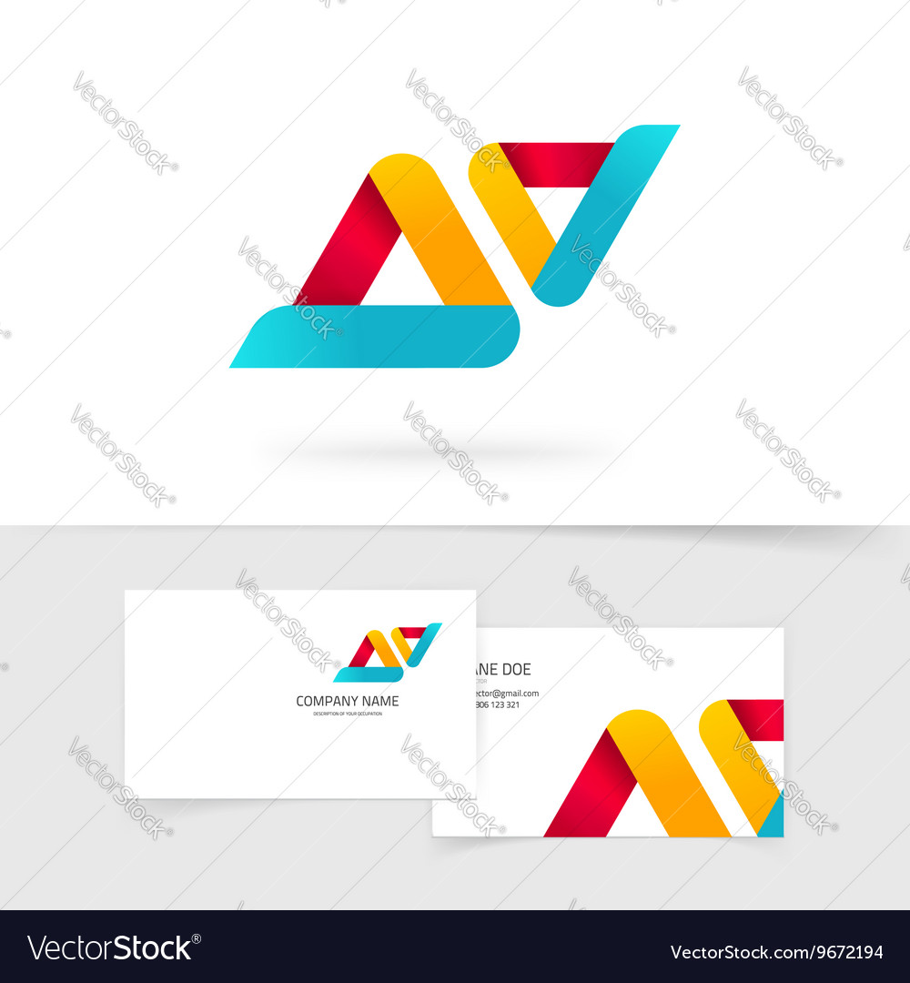 Abstract logo isolated two rounded Royalty Free Vector Image