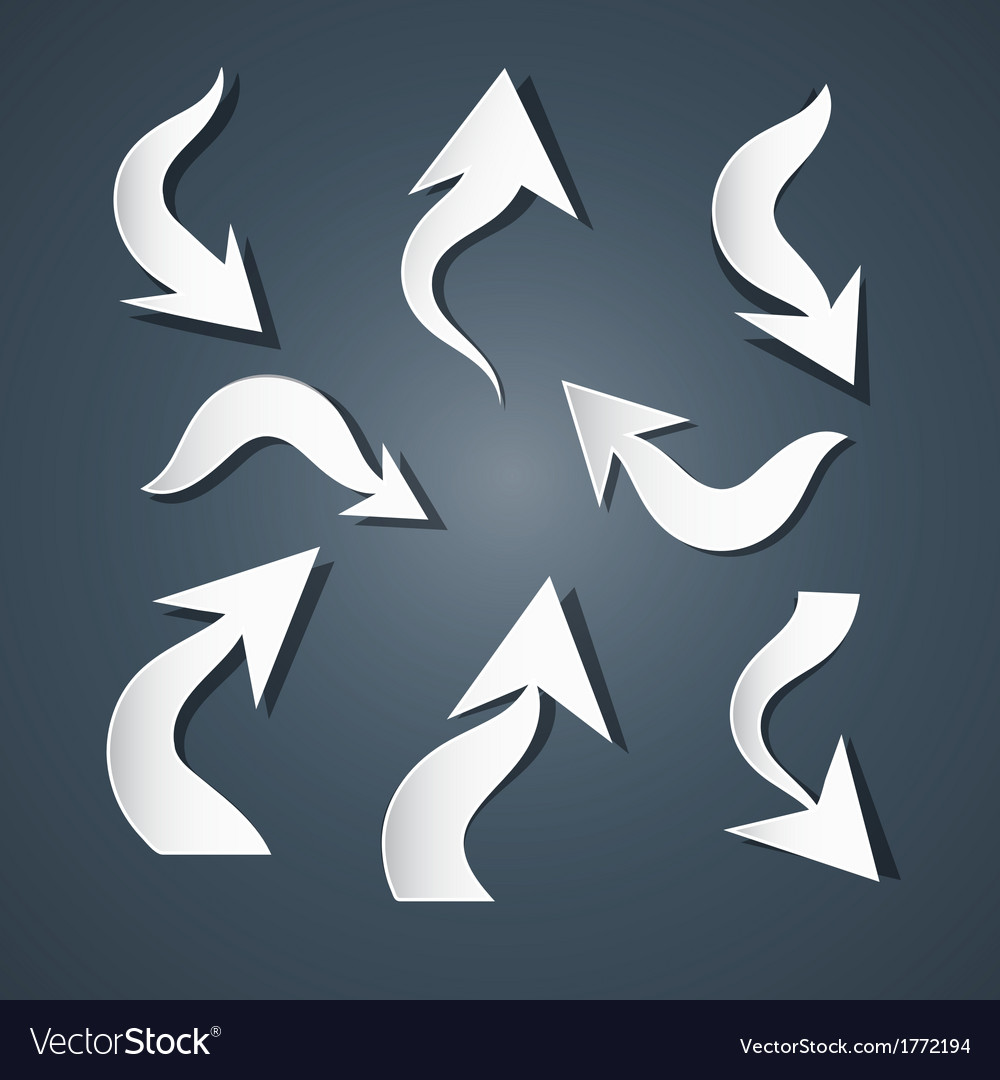Abstract paper arrows set Royalty Free Vector Image