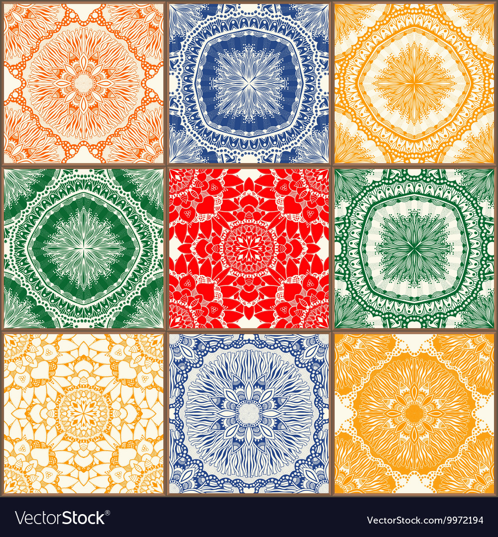 Ceramic tiles set Royalty Free Vector Image - VectorStock