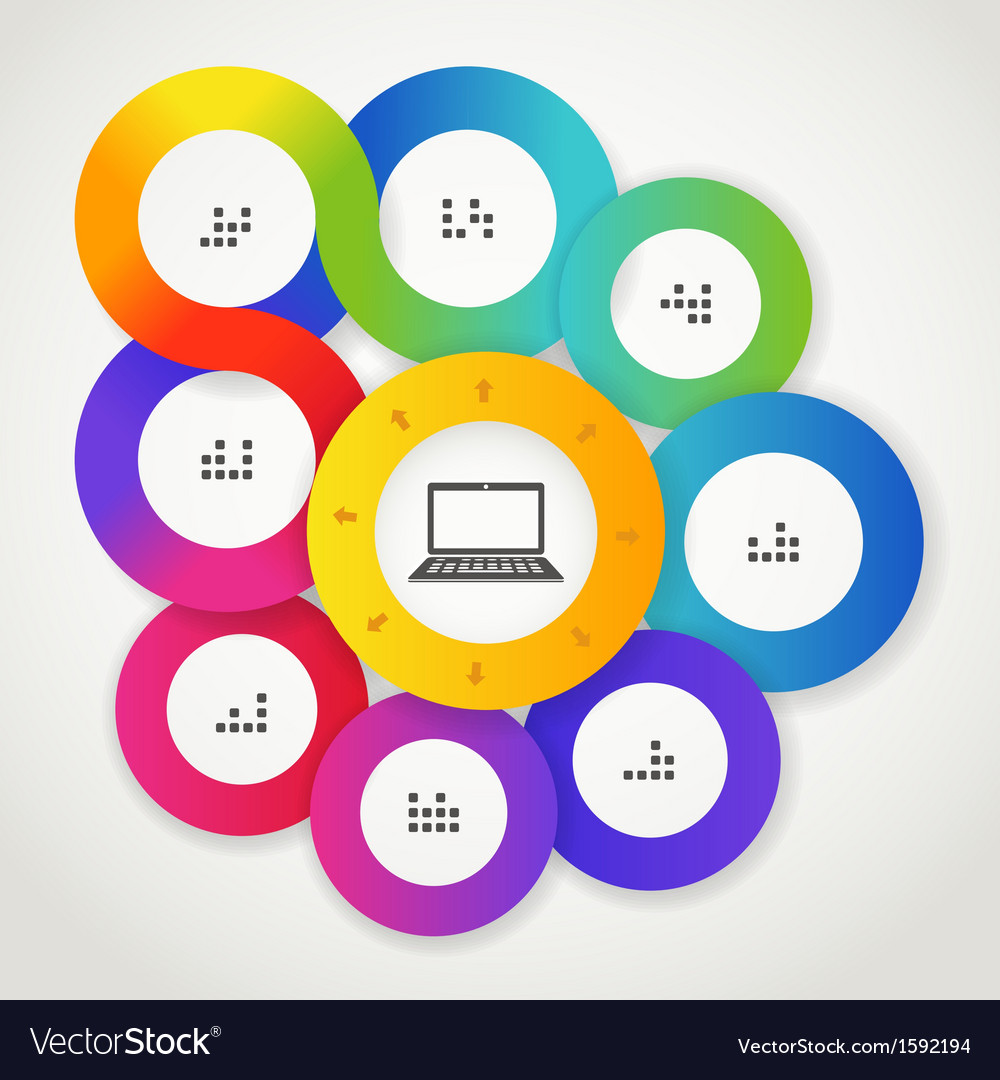 Color circle web interface template Royalty Free Vector