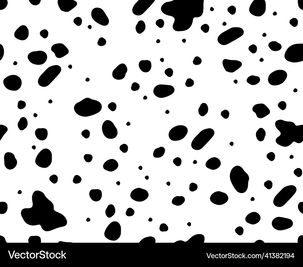 Dalmatian pattern seamless black uneven Royalty Free Vector