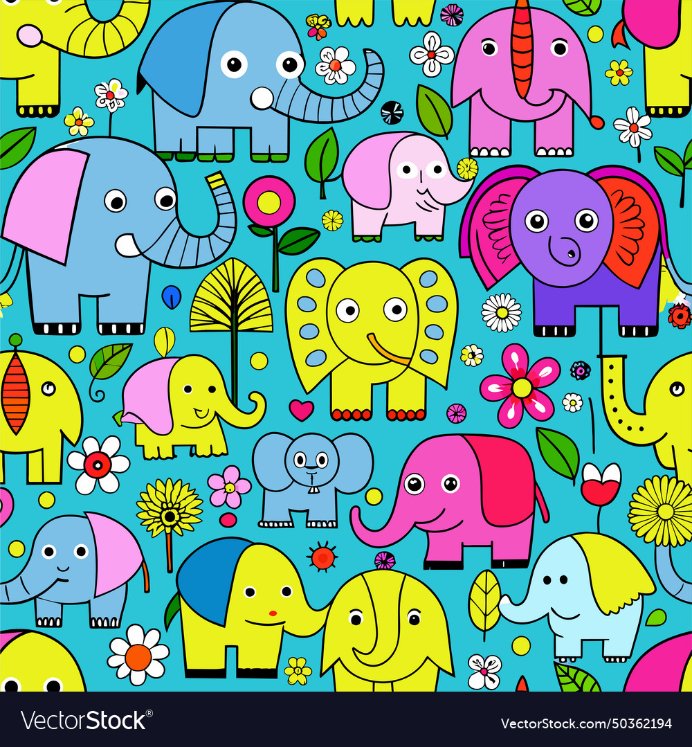 Elephant pattern design Royalty Free Vector Image