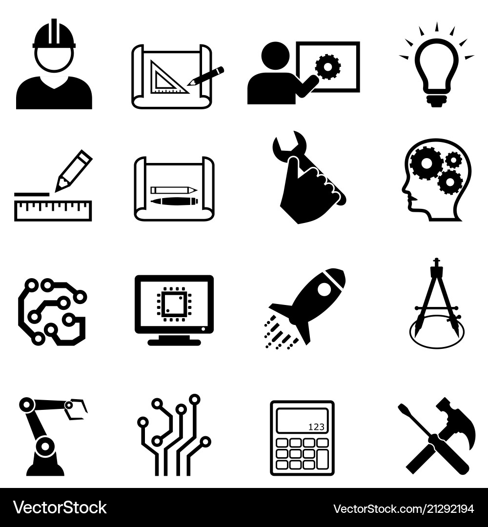Engineering and design web icons Royalty Free Vector Image