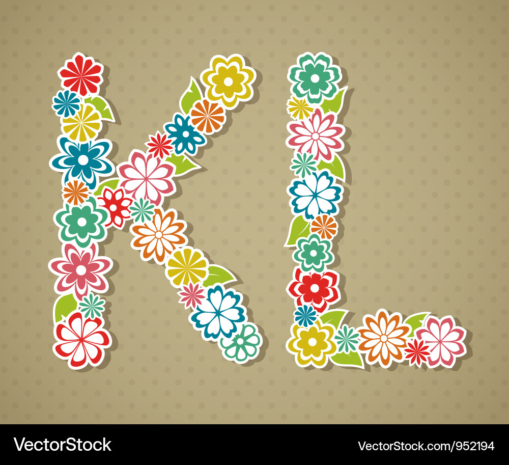 Floral alphabet Royalty Free Vector Image - VectorStock