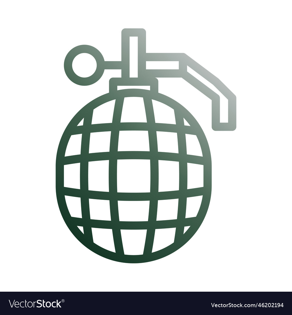 Grenade icon gradient green white style military Vector Image
