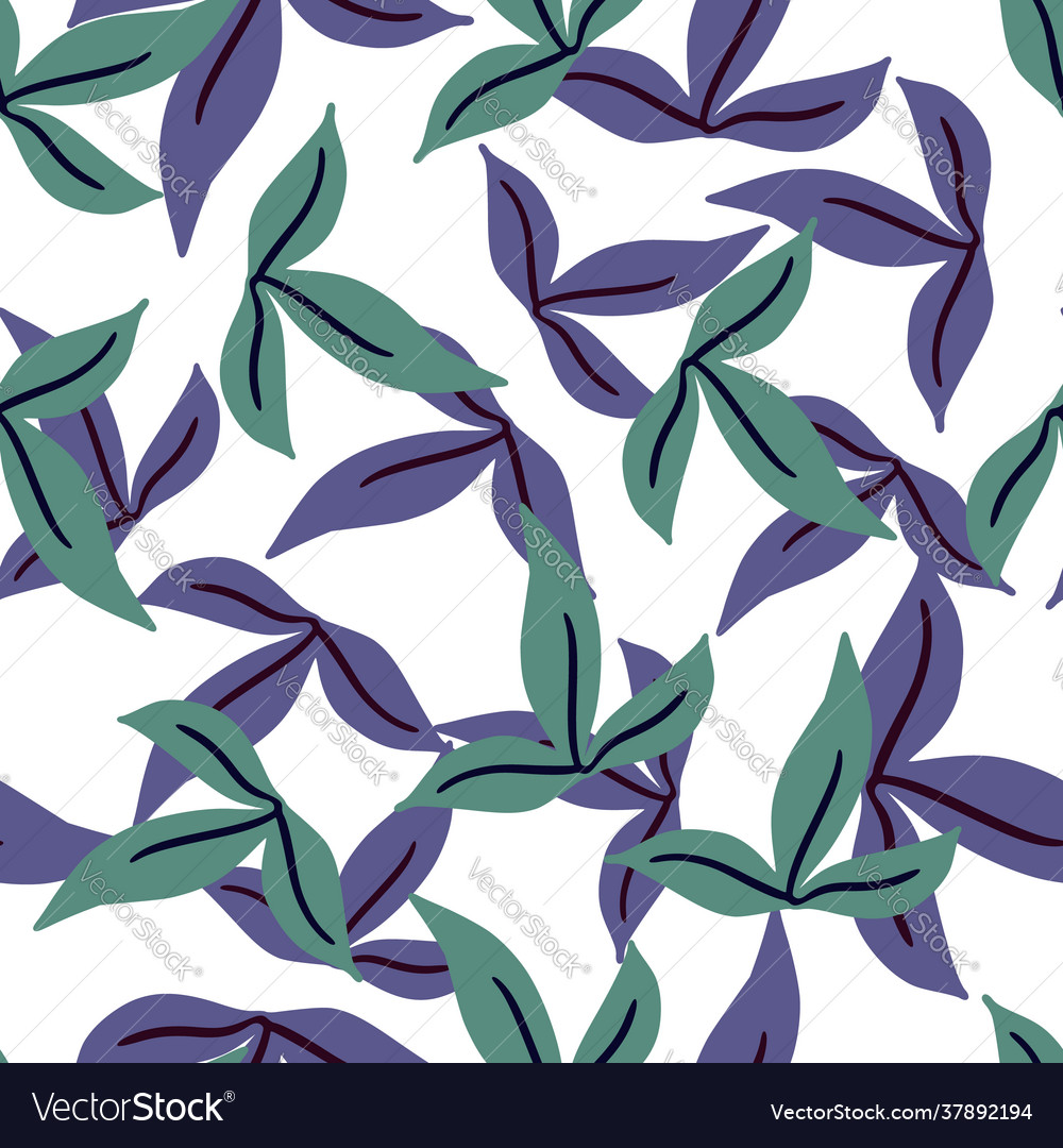 Isolated botanic seamless pattern with navy blue Vector Image
