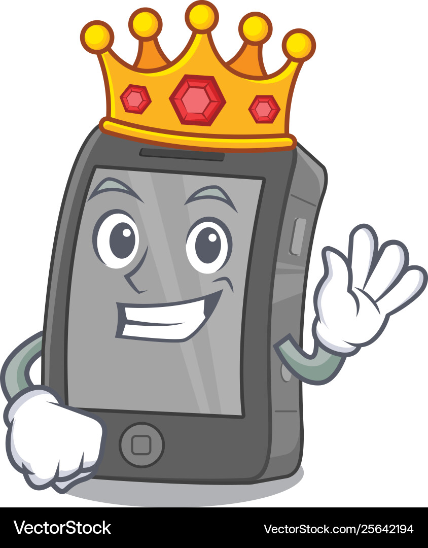 King ipad in a cartoon shape Royalty Free Vector Image