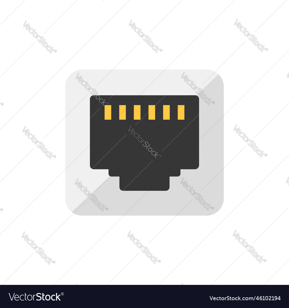 Lan cable connector plug icon Royalty Free Vector Image