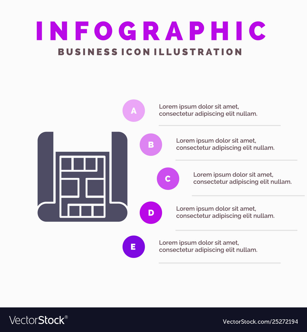 Map construction building solid icon infographics Vector Image
