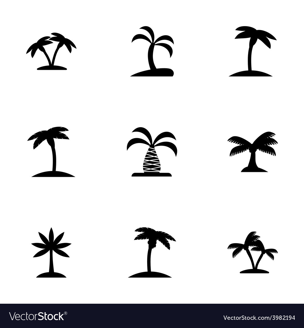 Palm icon set Royalty Free Vector Image - VectorStock