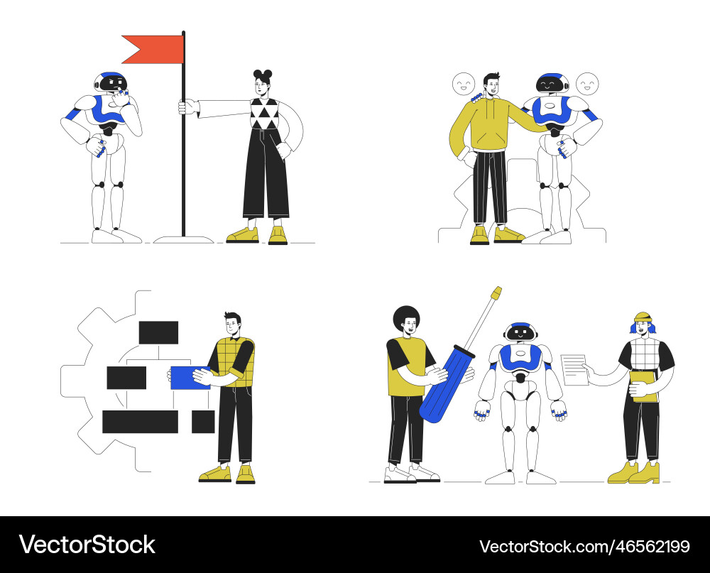 Developing Artificial Intelligence Technologies Vector Image