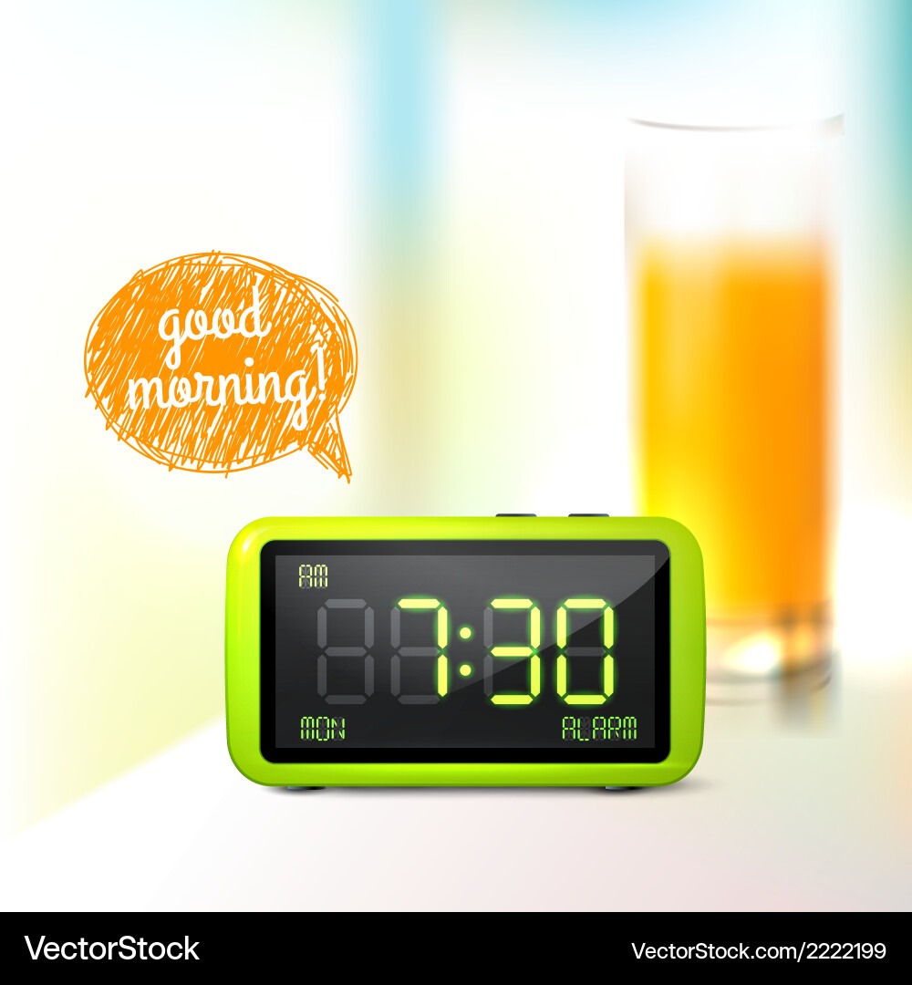 Digital alarm clock background Royalty Free Vector Image
