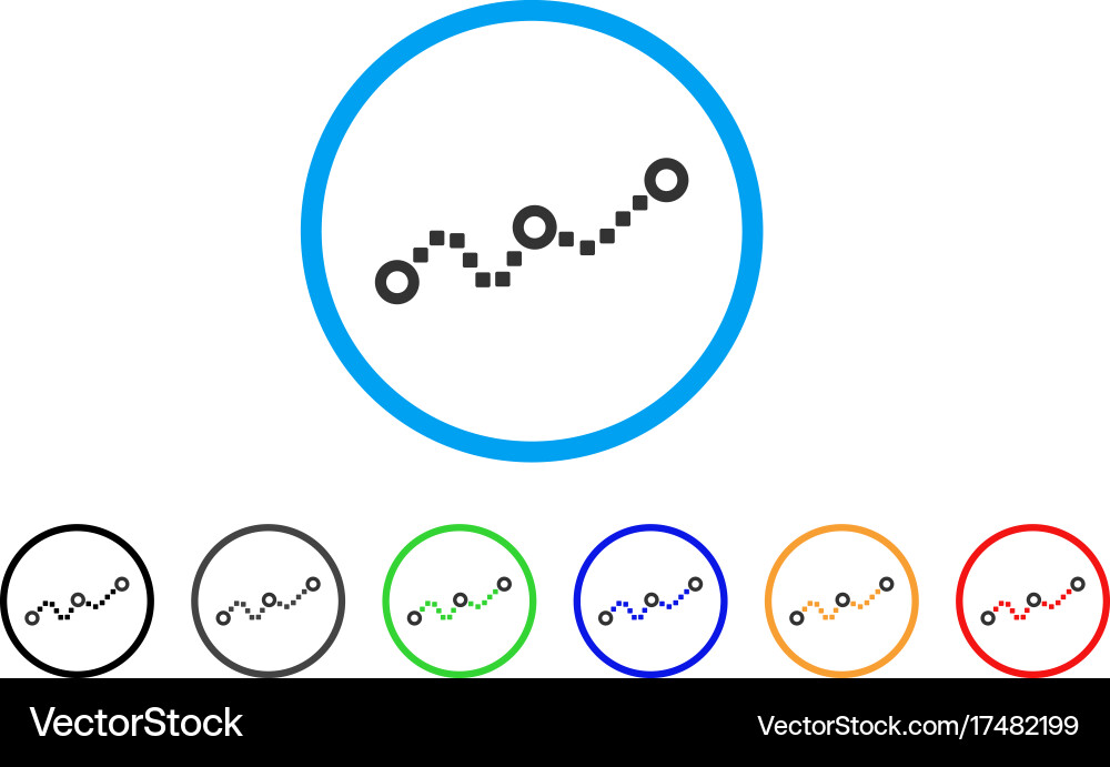 Dotted chart rounded icon Royalty Free Vector Image