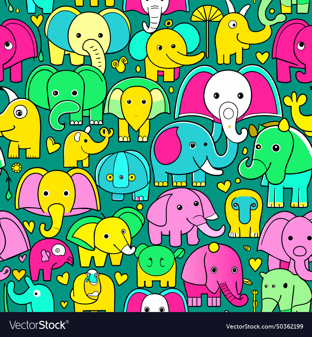 Elephant pattern design Royalty Free Vector Image