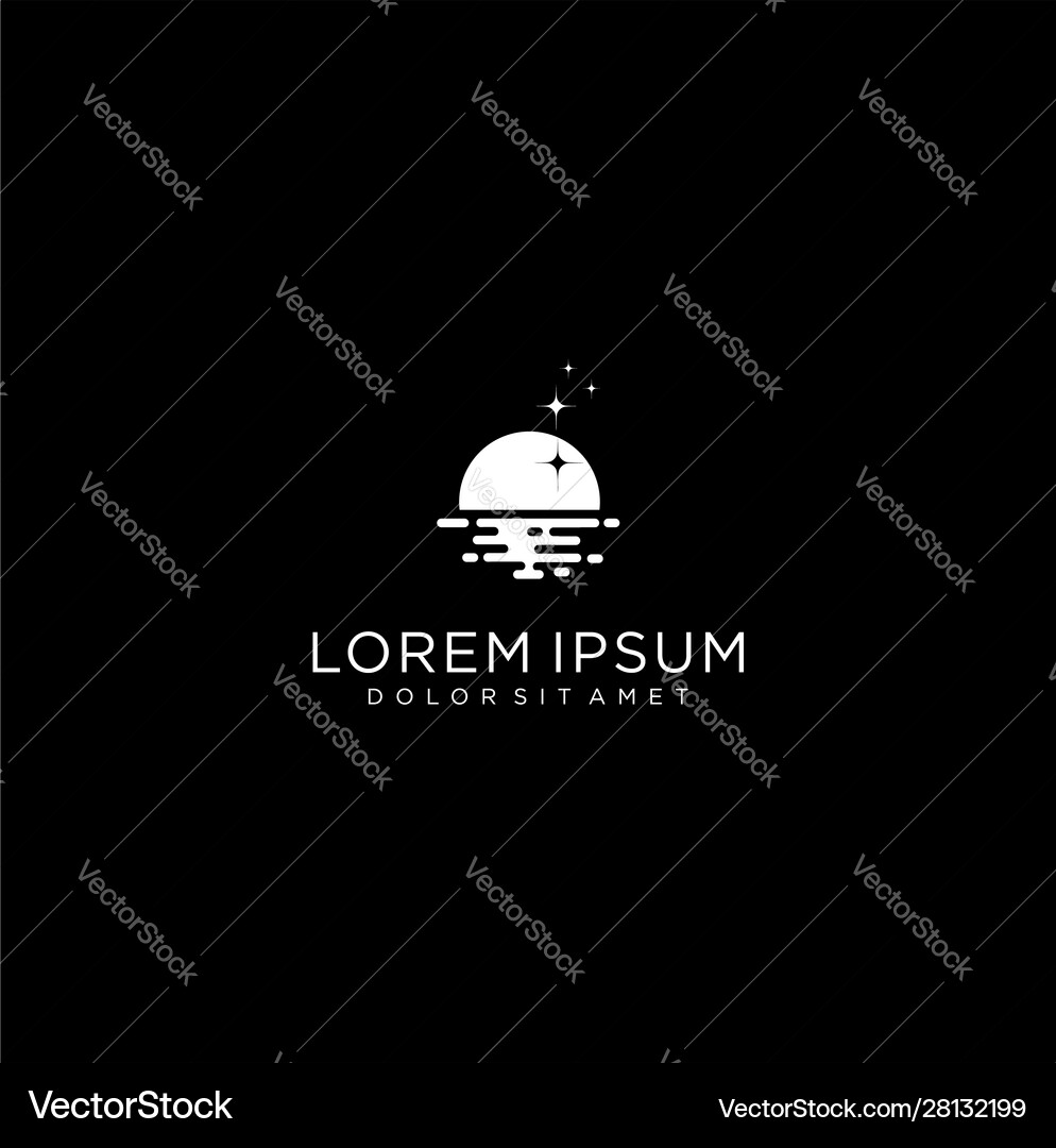 Half moon logo icon silhouette design Royalty Free Vector