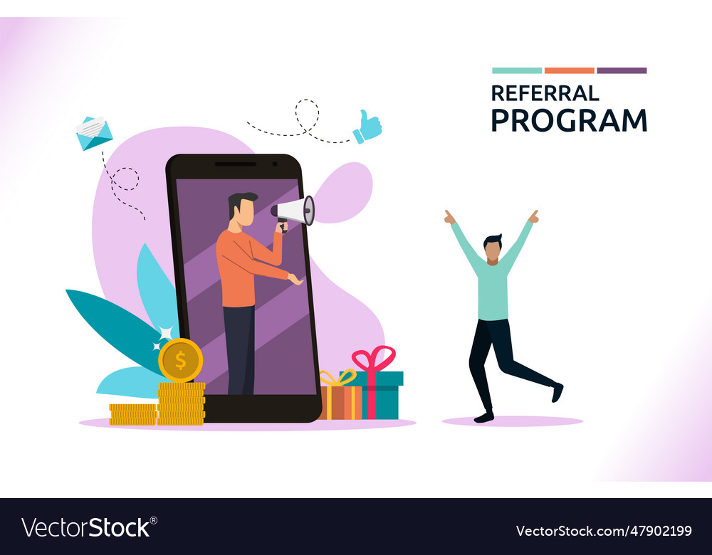 Referral program concept affiliate partnership Vector Image
