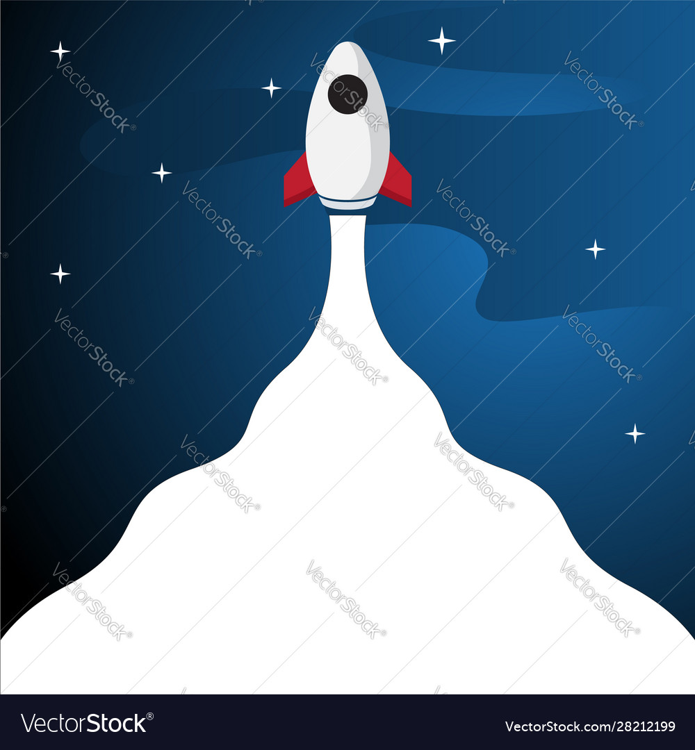 Rocket launch background Royalty Free Vector Image
