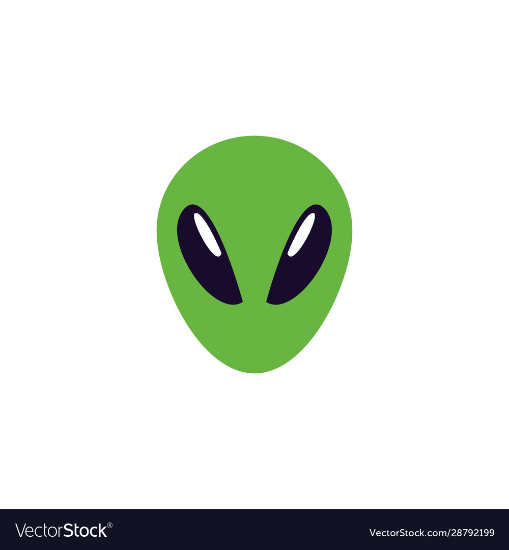 Space alien flat style icon Royalty Free Vector Image