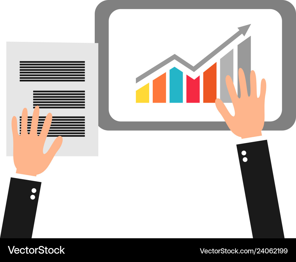 Statistic and technology logo Royalty Free Vector Image