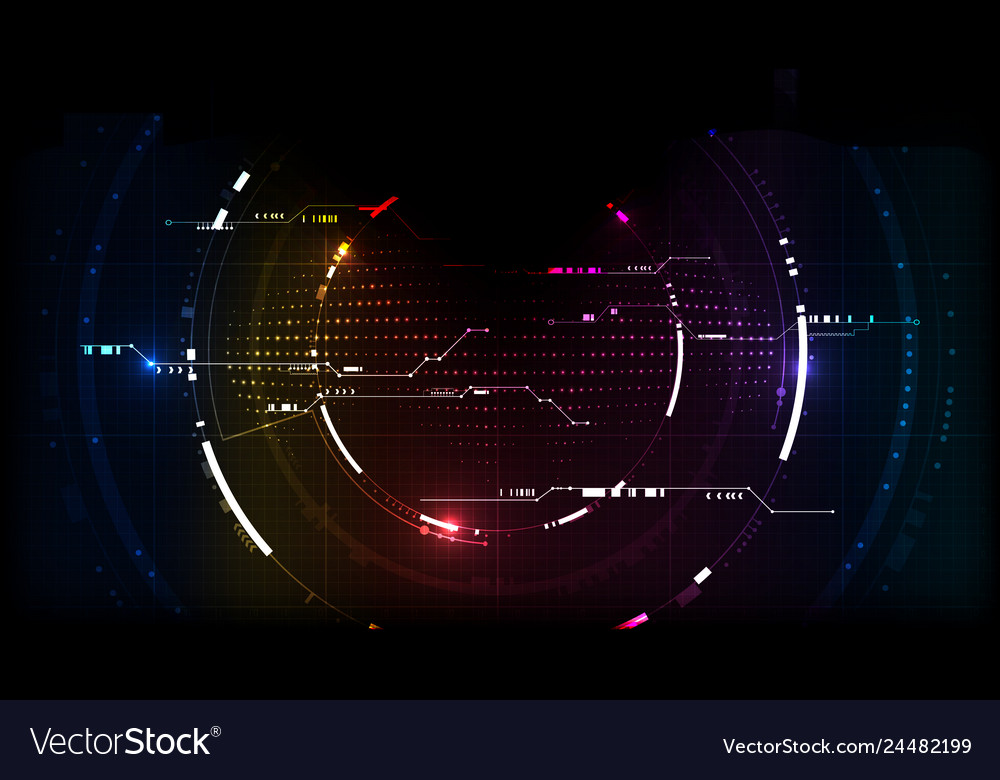 Technological system encryption future circuit Vector Image