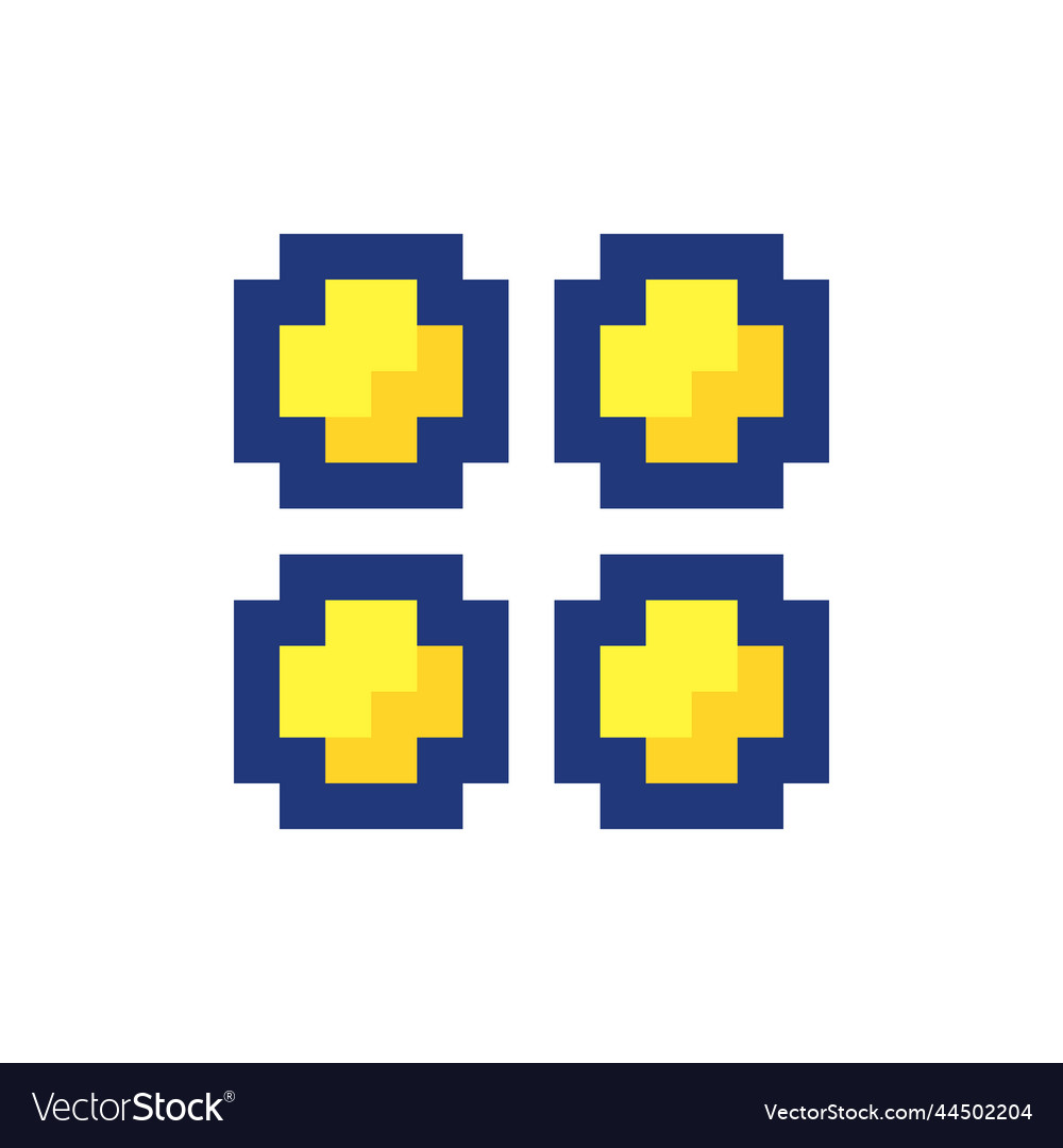 Bento like menu pixelated rgb color ui icon Vector Image