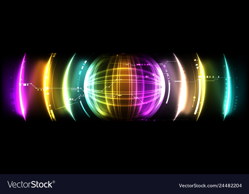 Technological system encryption future hud sound Vector Image