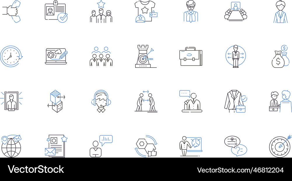 Test-driven development line icons collection Vector Image