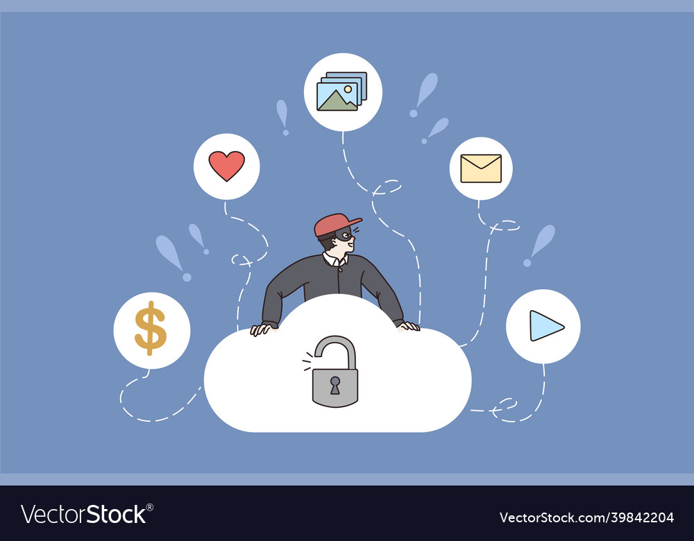 Thief hack cloud storage get personal data Vector Image