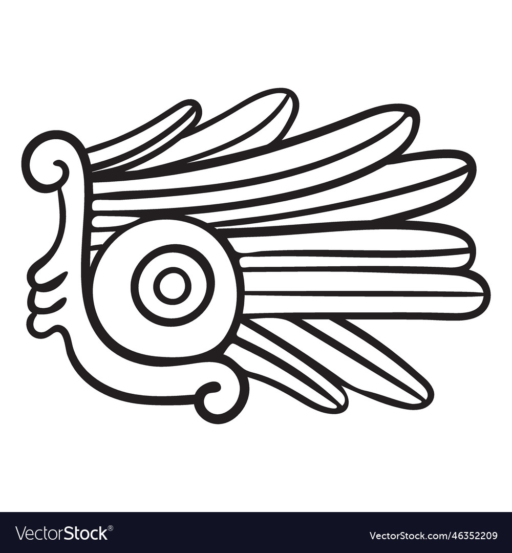 Aztec stroke civilization element Royalty Free Vector Image