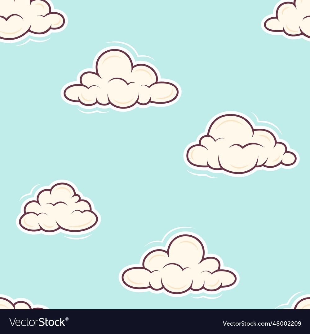 Cute clouds pattern concept Royalty Free Vector Image