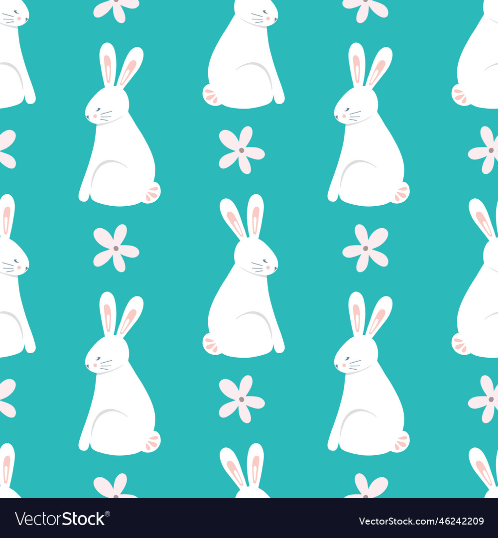 Easter rabbit pattern background cute Royalty Free Vector