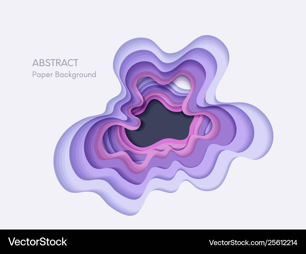 Abstract 3d background with papercut shapes paper Vector Image
