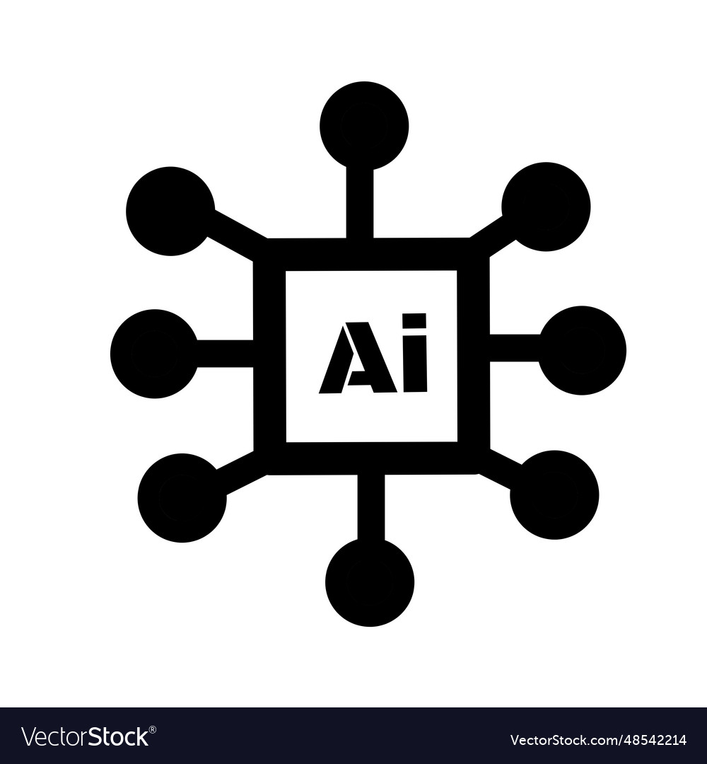 Ai processor icon Royalty Free Vector Image - VectorStock